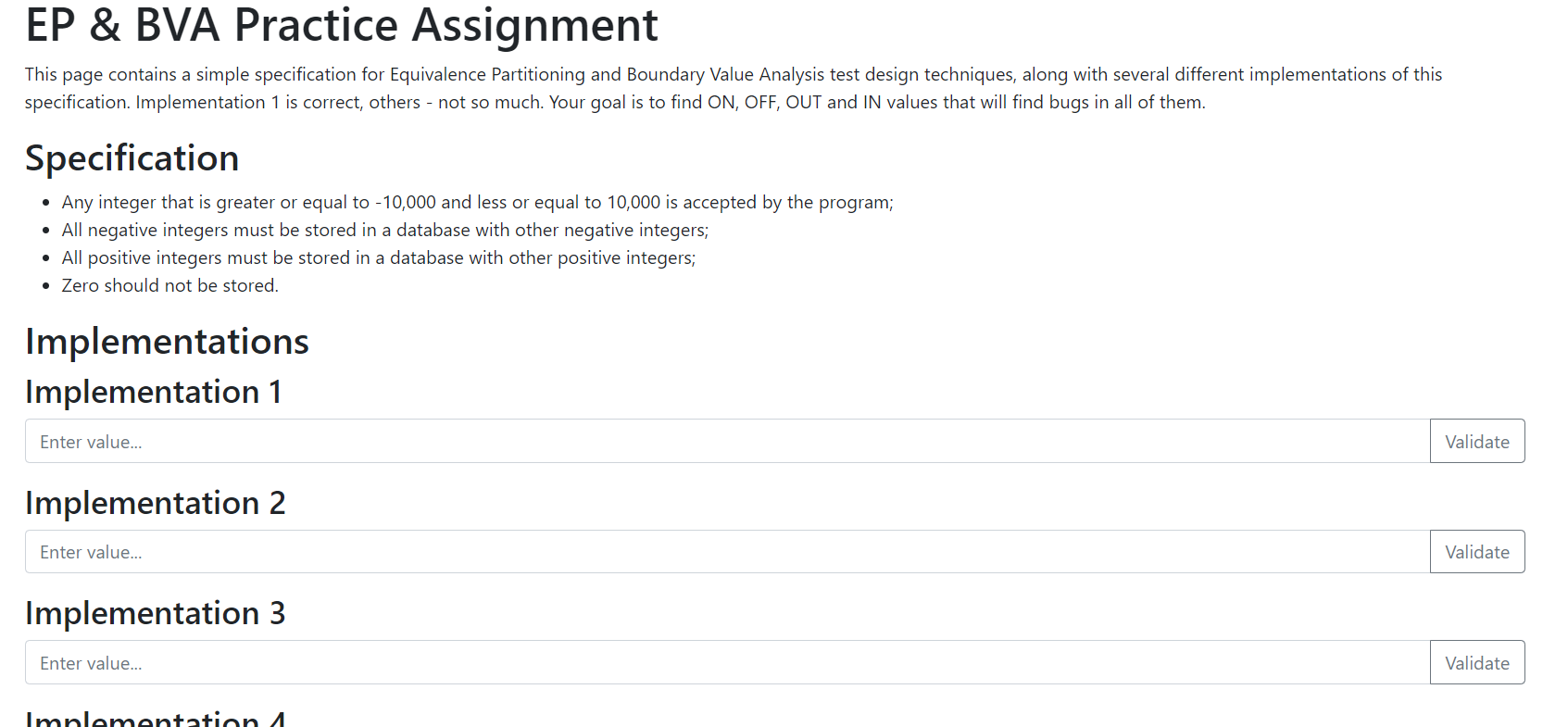 EP & BVA Practice Assignment