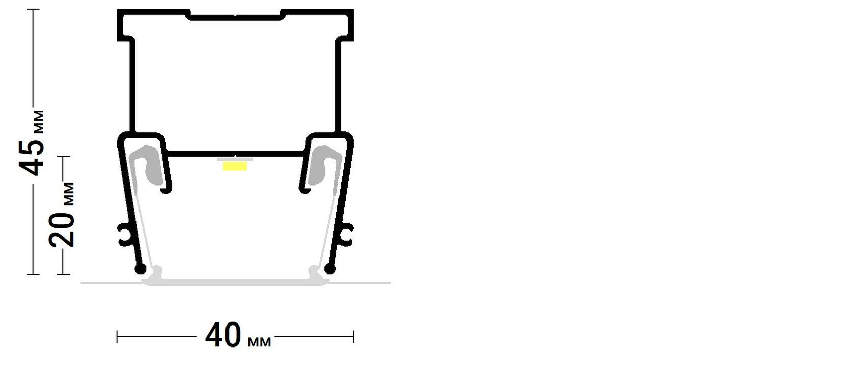 Профиль Flexy LINE 30 для изготовления световых линий купить в Москве и России - Флэкси в РФ